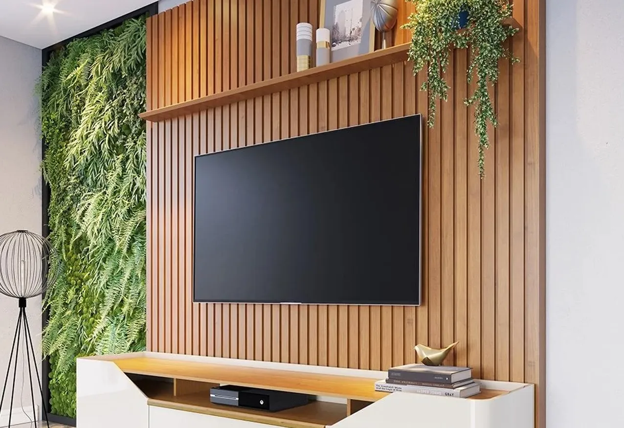 Painel ripado para TV, o destaque que faltava » Eucapisos